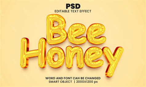 Bee Honey Text Effect Free Photoshop Psd File