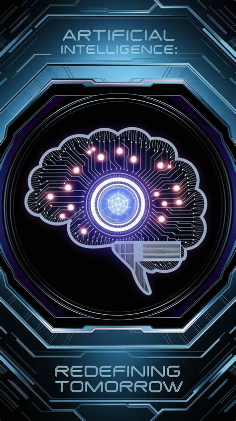 Futuristic Digital Brain With Circuits And Globe Symbolizing Ai On A Blue Tech Background