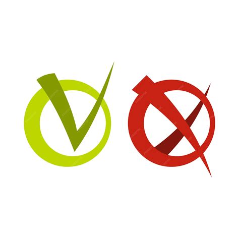 Premium Vector Tick And Cross In Circles Icon In Flat Style Isolated