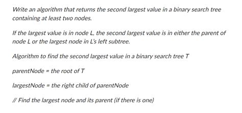 solved write an algorithm that returns the second largest