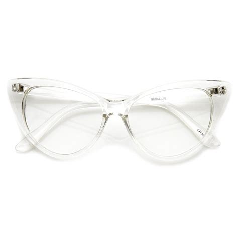 1950s Vintage Mod Fashion Cat Eye Clear Lens Glasses Zerouv