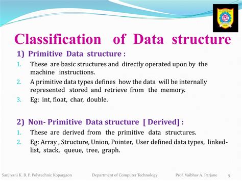 Classification Of Data Structure Linear And Non Linear Pptx