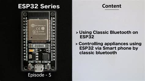 E 5 Bluetooth Classic On Esp32 Controlling Appliances Via Bluetooth Esp32 Series Youtube