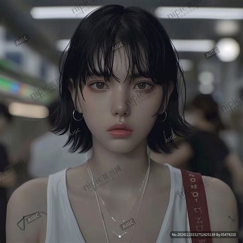 Ai创作图写实人物插画 板绘人像 厚涂少女 Cg绘画作品 人物插画短发女生 写实少女 美少女重绘 原创厚涂 板绘少女 Cg头像 Cg插画 厚涂插画 厚涂手绘 Cg绘画 插画人像nipic