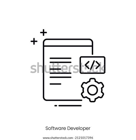 Software Developer Icon Outline Style Icon Stock Vector Royalty Free Shutterstock