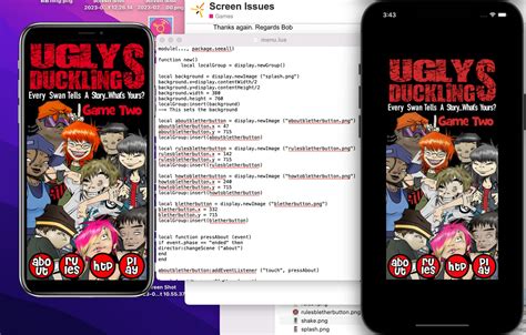 screen issues games solar2d game engine
