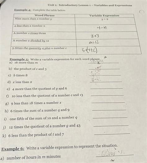 [answered] unit 1 introductory lesson 1 variables and expressions kunduz