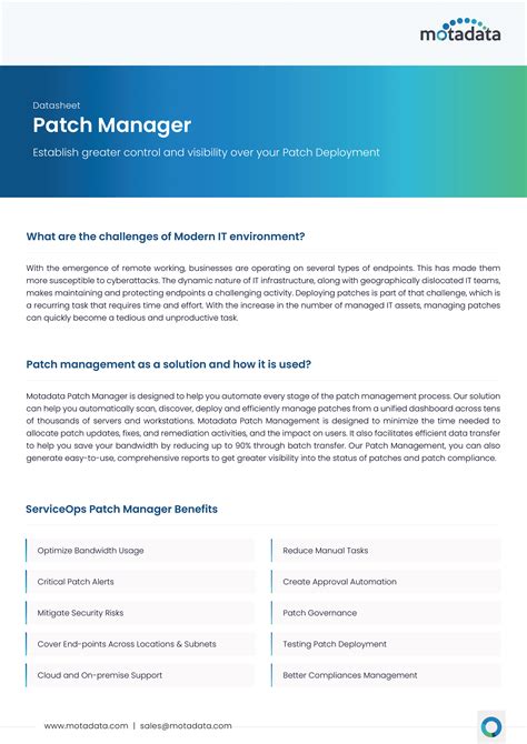 Patch Management Software Motadata Bulwark Technologies