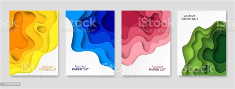 컷아웃 종이 배경입니다 추상적인 종이 컷 모양 그림자와 다채로운 곡선 층 종이 예술 창조적 인 벡터 벽지를 절단 페이퍼커팅에 대한 스톡 벡터 아트 및 기타 이미지 Istock