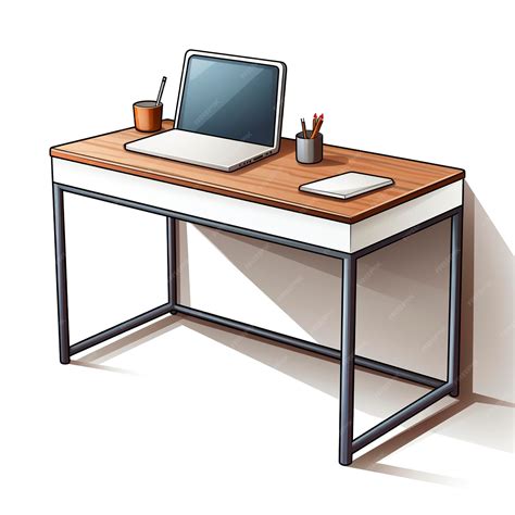 Premium Photo Vector Illustration Of Old Computer Desk In Kawaii