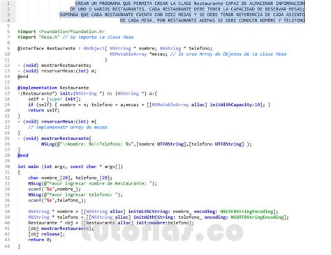 Poo Objective C Clase Restaurante