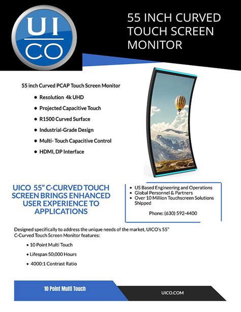 55 Curved Touch Screen Monitor Uico