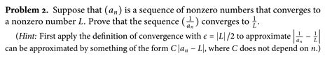 solved problem 2 suppose that an is a sequence of nonzero
