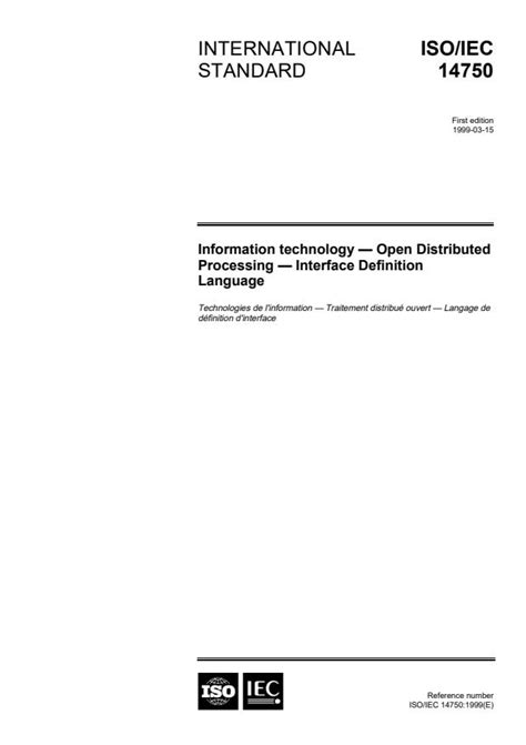 iso iec 14750 1999 information technology — open distributed