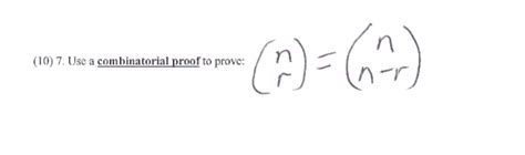Solved 10 7 Use A Combinatorial Proof To Prove 0 6
