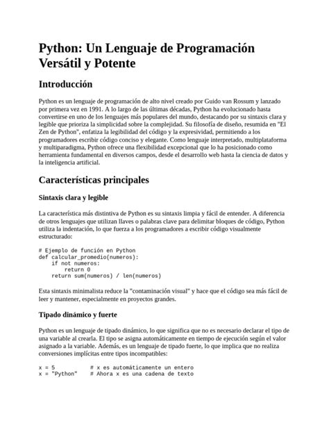 Python Pdf Python Lenguaje De Programación Lenguaje De Programación