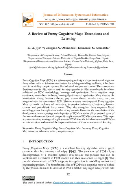 Pdf A Review Of Fuzzy Cognitive Maps Extensions And Learning