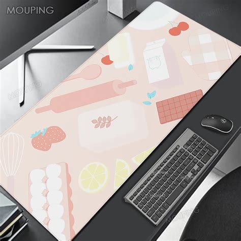 귀여운 마우스 패드 귀여운 책상 매트 귀여운 고양이 보라색 마우스 패드 블루 마우스 패드 일본 카펫 미적인 게이머 소녀 애니메이션 900x400