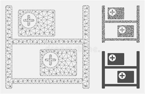 Medical Goods Shelves Vector Mesh 2d Model And Triangle Mosaic Icon