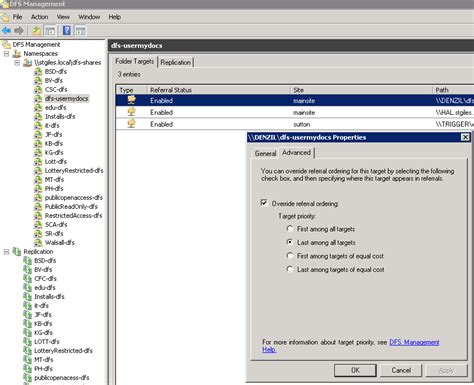 2 dfs server and one failed what are the step to get it back up