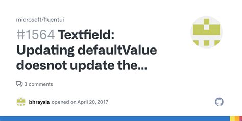 Textfield Updating Defaultvalue Doesnot Update The Value In Input · Issue 1564 · Microsoft