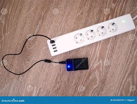 Smart Network Extension Cable With WI FI Using An Extension Cord At Home Stock Image Image