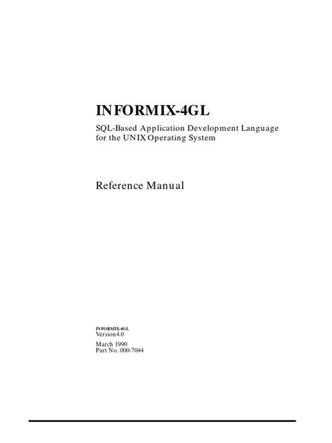 Manual Informix Pdf Sql Databases