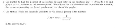 Solved Use Matlab To Find The Point S Of Intersection Chegg