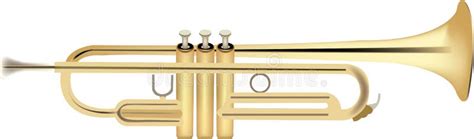 Musical Instrument Trumpet Gold Color Stock Vector Illustration Of Instrument Metal