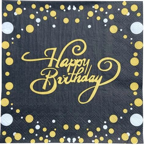 Badu Bg 20 бр Честит рожден ден Салфетки за еднократна употреба Отпечатана празнична парти