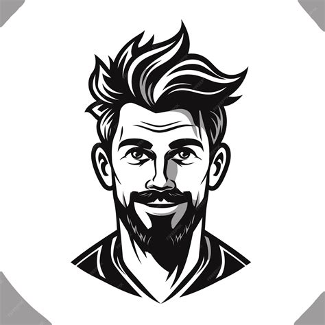 Premium Vector Portrait Of A Man With A Beard And Mustache Vector