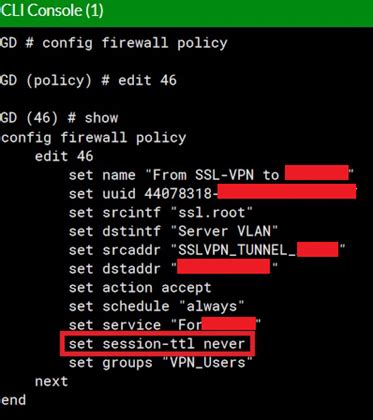 How To Change Session TTL For A Firewall Policy In FortiGate