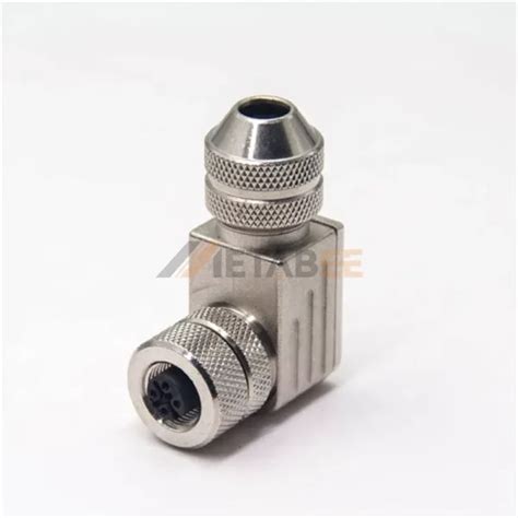 90 Degree M12 A Coded 4 Pin Female Field Wireable Connector Metabeeai