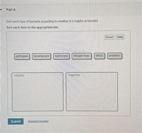 Solved Part Asort Each Type Of Bacteria According To Whether