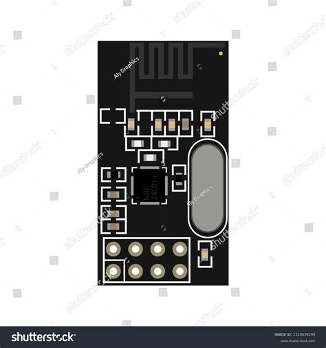 Nrf24l01 Transceiver Module Vector Illustration Visualizing Stock