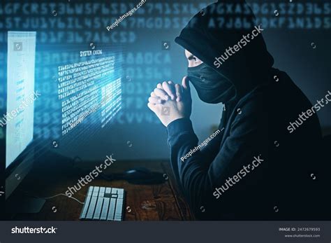 Cybercrime Hacker Thinking Computer Virus Overlay库存照片2472679593 Shutterstock