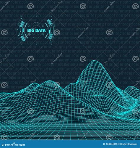 Big Data Visualization Background 3d Big Data Connection Background Stock Vector