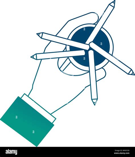 Hand Holding Pencil Color In Case Stock Vector Image And Art Alamy
