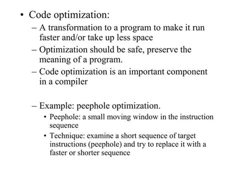 Lect23optimizationppt Programming Languages Computing