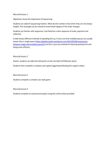 micro bit microbit three lesson ks3 scheme of work sow teaching resources