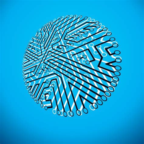 Premium Vector Futuristic Cybernetic Round Scheme Vector Motherboard Illustration Digital