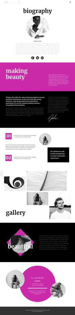 Biography HTML Templates Nicepage
