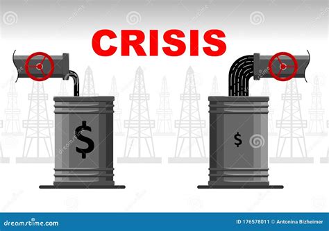 Oil Crisis Concept Decrease Or Increase In Oil And Hydrocarbon