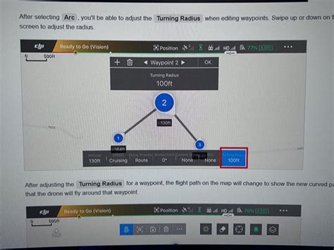 There Is Not “ Turning Radius” Option For Waypoints On My Controller Rdrones