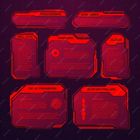 Premium Vector Red Futuristic Hud Or Ui Elements Scifi User Interface