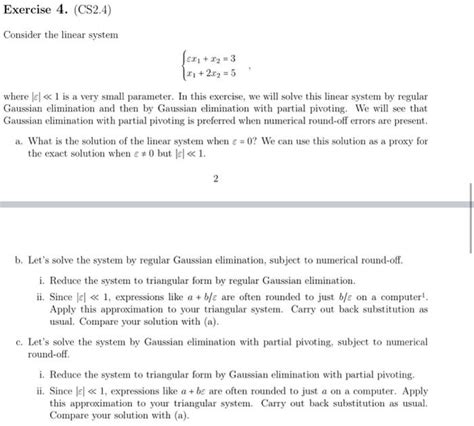 [solved] Gaussian Elimination With Partial Pivoting Conside