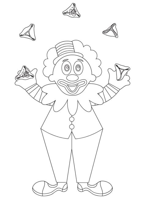 דף צביעה ליצן פורים מגוון ציורים להדפסה חינם פרשת יהדות