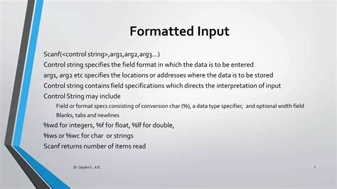 C Formatted And Unformatted Input And Output Constructs Pptx