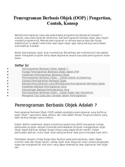 Pemrograman Berbasis Objek Pdf