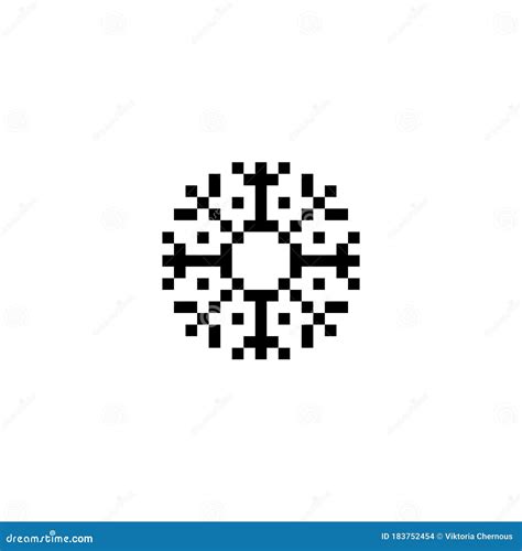 Snowflake Pixel Art Icon Pixel Illustration Stock Illustration Illustration Of December
